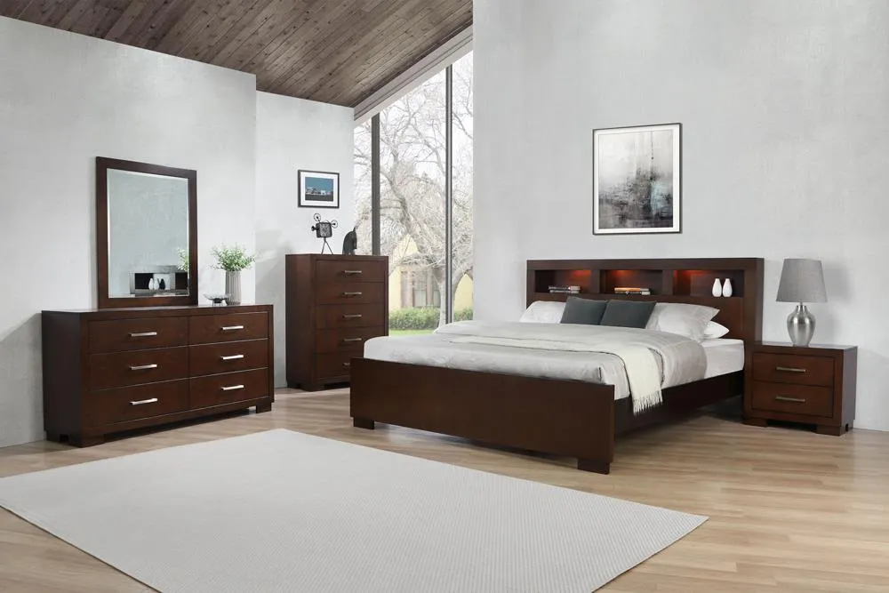 Jessica Bedroom Set Bookcase Headboard Cappuccino 200719KW S4 by Coaster Furniture at Tomlinson Furniture