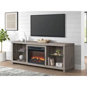 Doha Console with 23" Fireplace Insert in Grey LA-16830-3-FP by ...