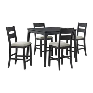 Garcia 5PC Counter Set with Table and 4 Chairs in Black D-12990-8-5CS ...
