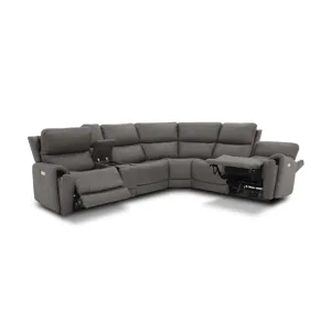 Carter Power Reclining Sectional with Power Headrests & Lumbar 1587 ...