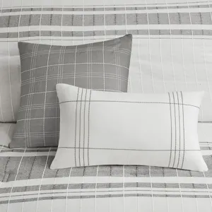 Morgan Queen 6 Piece Cotton Jacquard Oversized Comforter Set - White ...