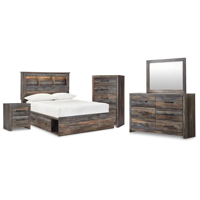 Drystan Full Bookcase Bed, Dresser, Mirror, Chest and Nightstand ...