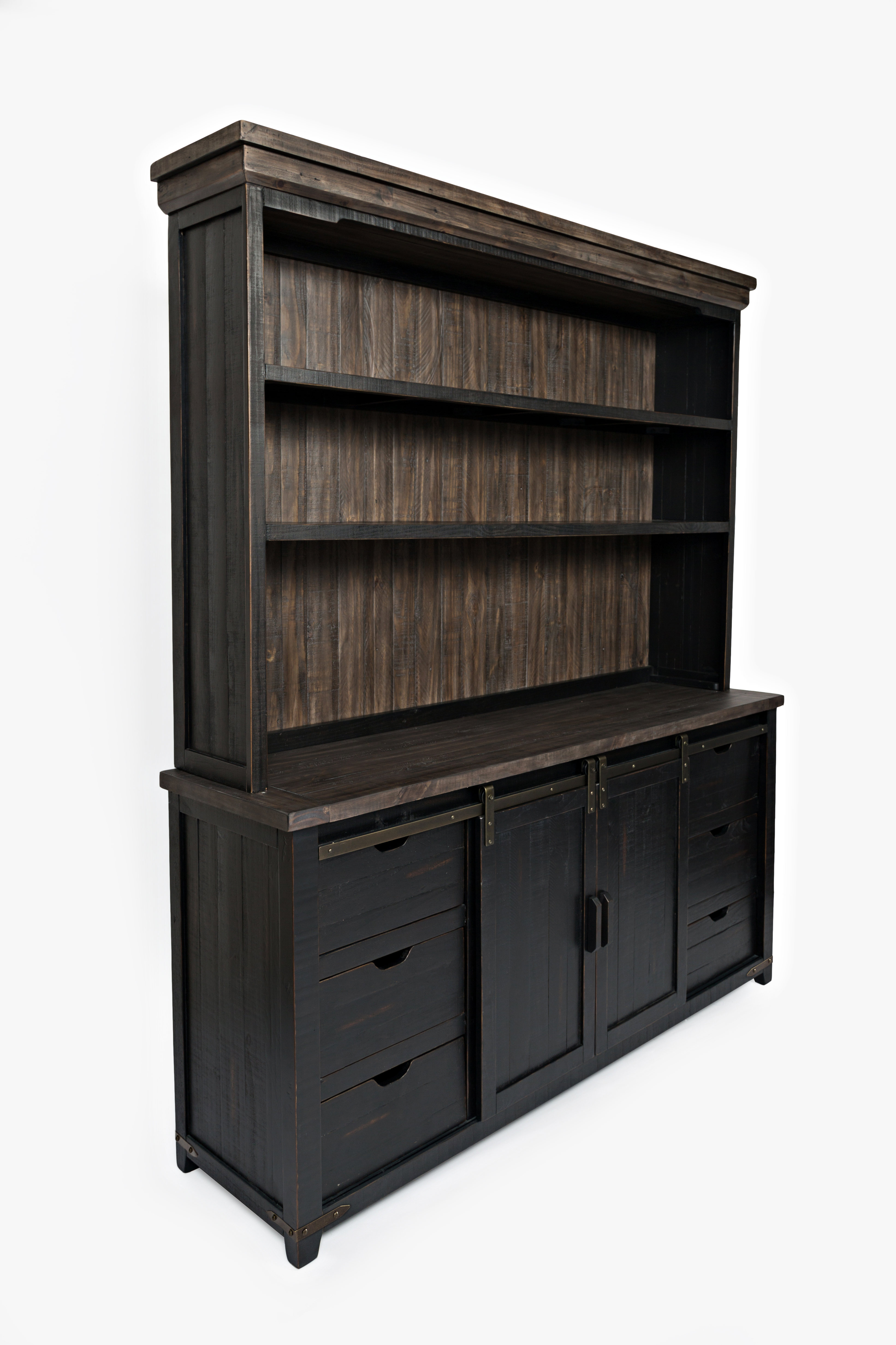 Madison County Server + Hutch - Vintage Black 1702-7071KT by Jofran at ...