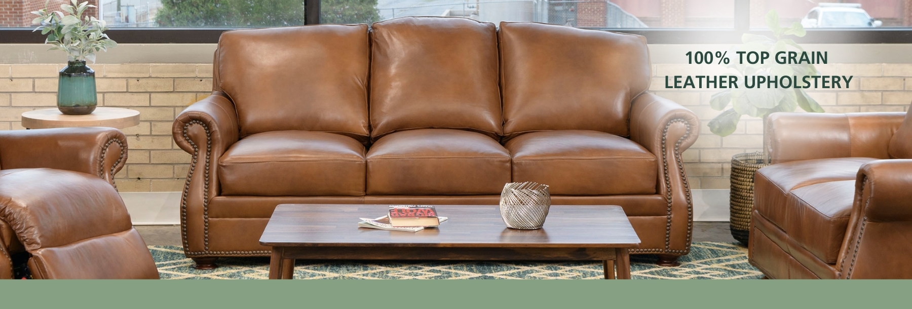 Chestnut Stampede Leather Sofa | Baci Living Room