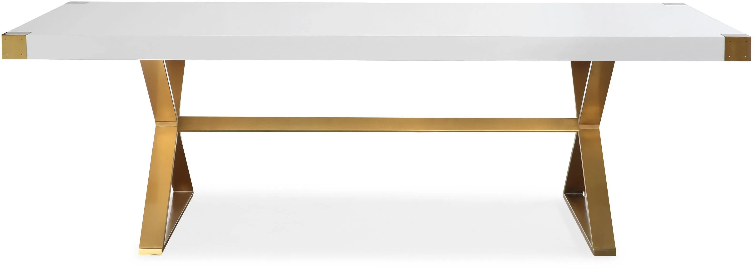 Adeline white and gold dining table store